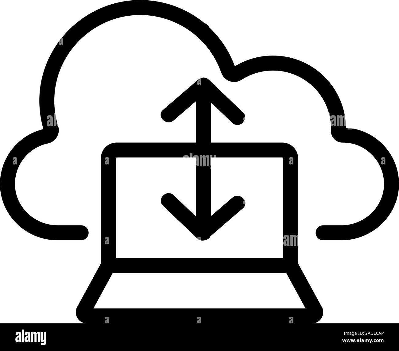 cloud storage icon vector. Isolated contour symbol illustration Stock ...