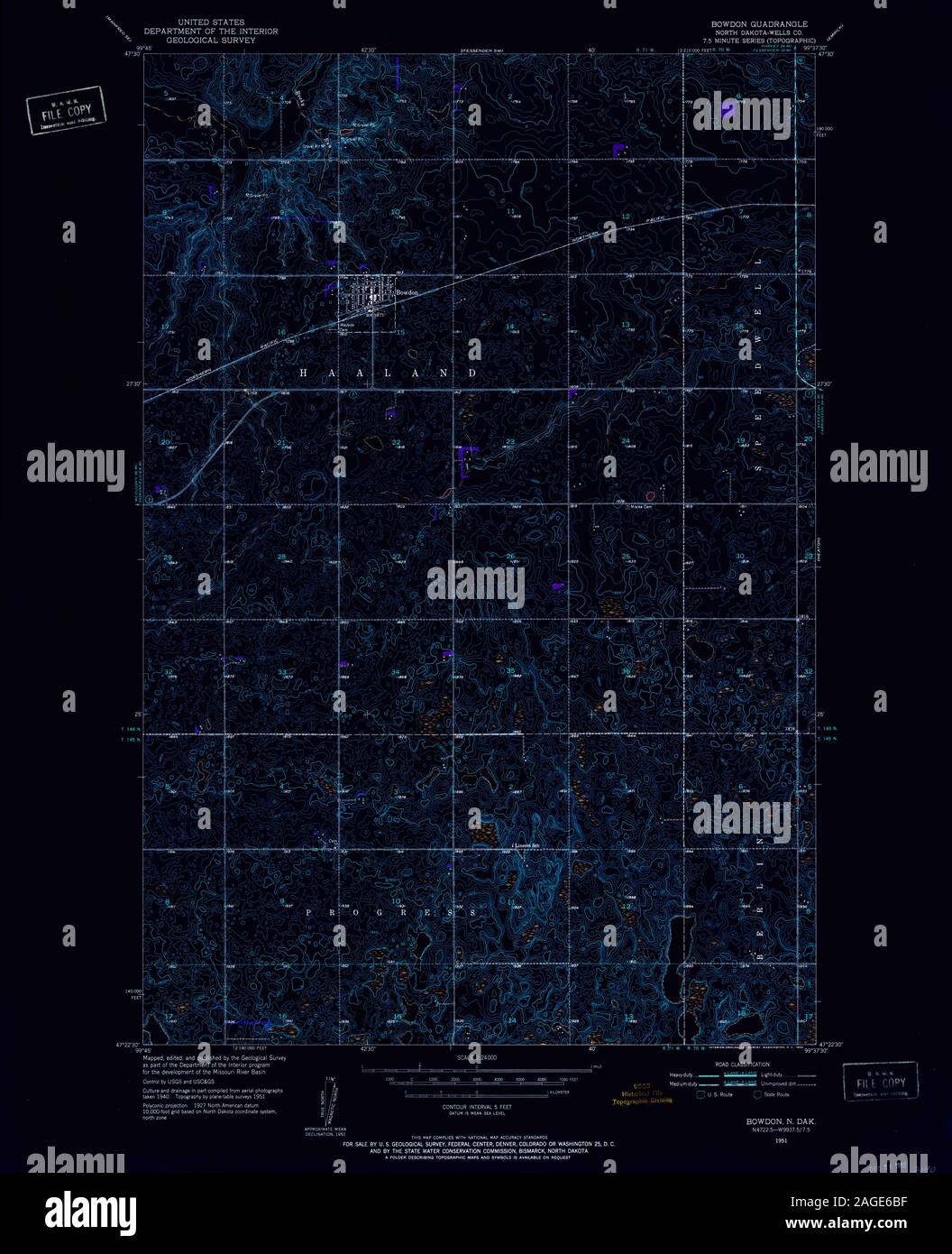 Map of bowdon north dakota hi-res stock photography and images - Alamy