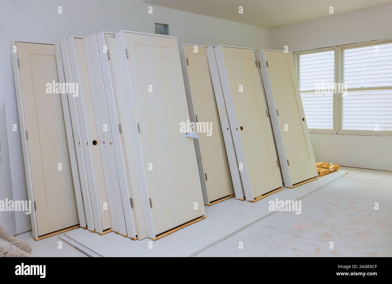 New home installing material for repairs in an apartment is under ...