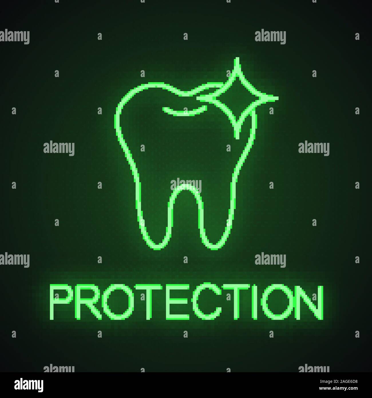 Healthy shining tooth neon light icon. Stomatology glowing sign. Teeth ...