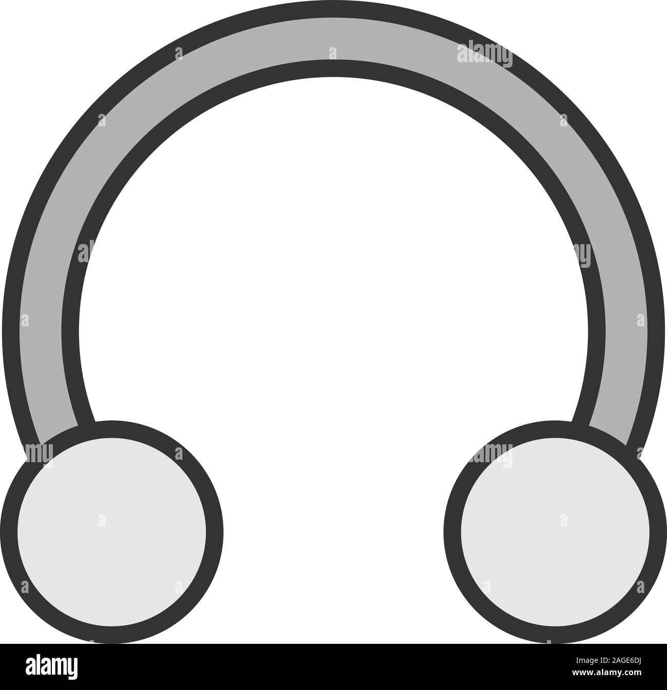 Half hoop earring color icon. Horseshoe piercing jewelry. Isolated ...