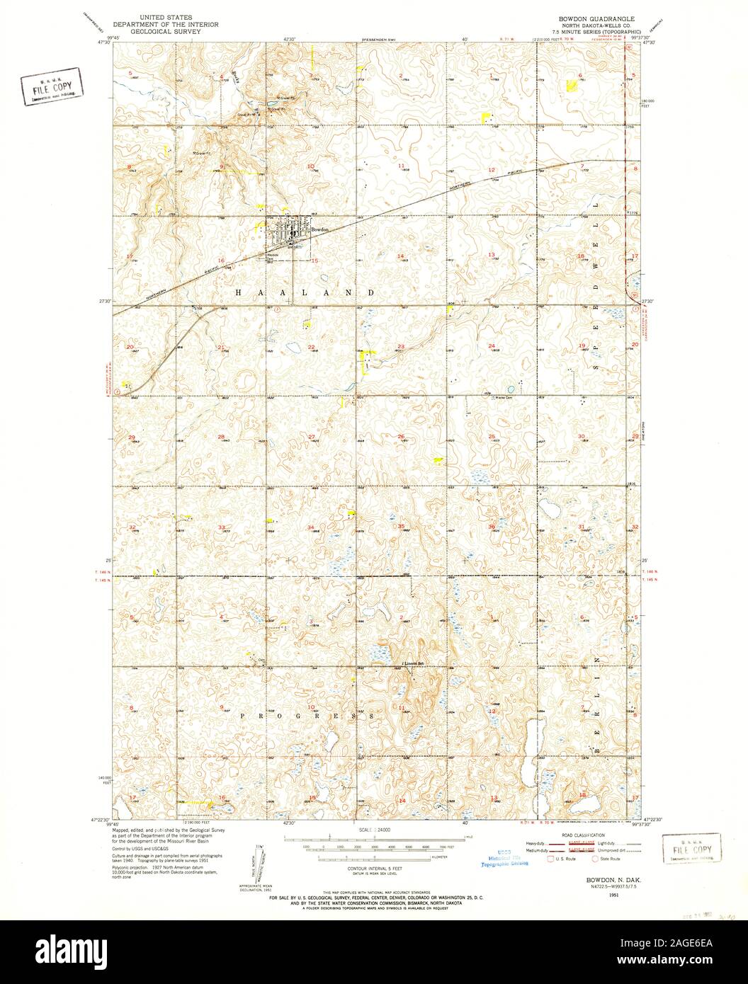 Map of bowdon north dakota hi-res stock photography and images - Alamy