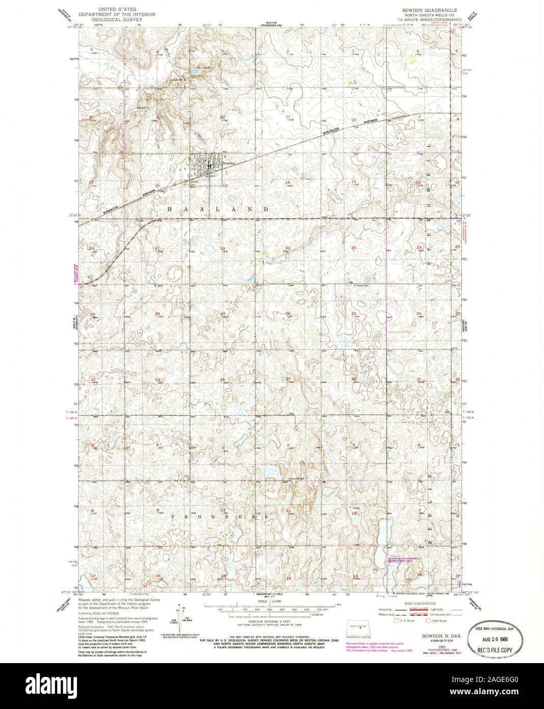 Bowdon north dakota map hi-res stock photography and images - Alamy