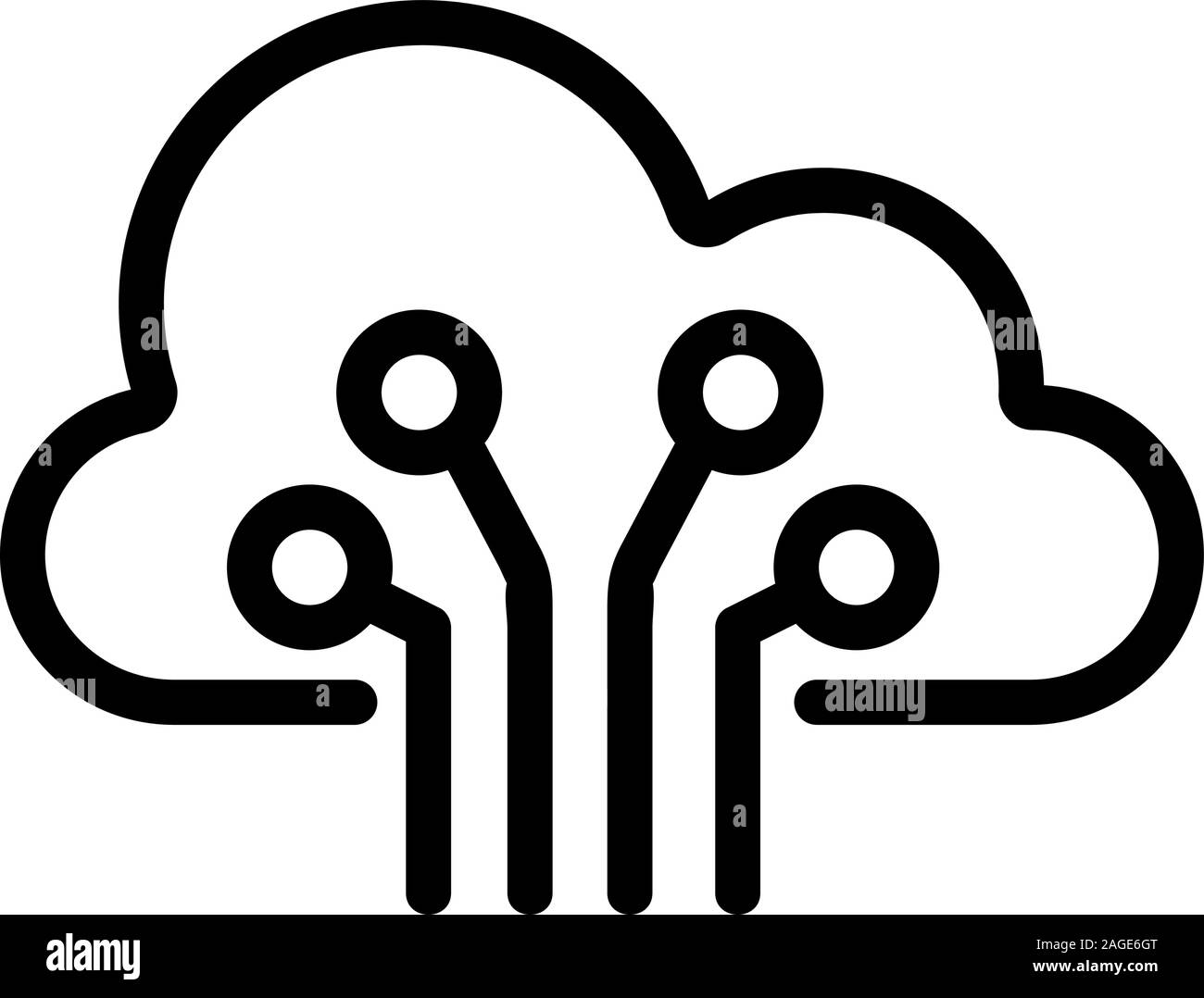cloud storage icon vector. Isolated contour symbol illustration Stock ...