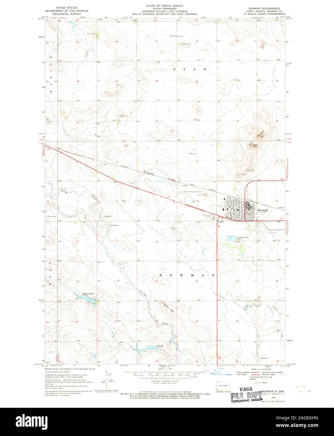 Map of bowman Cut Out Stock Images & Pictures - Alamy