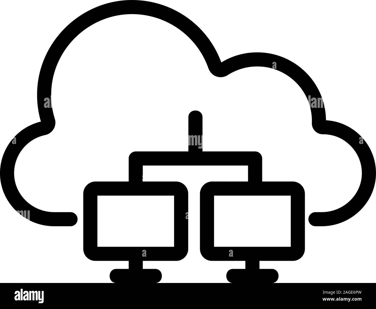 cloud storage icon vector. Isolated contour symbol illustration Stock ...