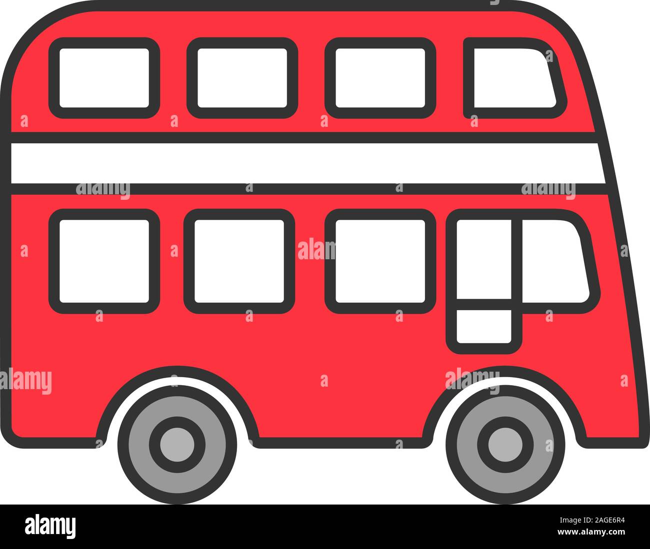 Double Decker Bus Cartoon Side View