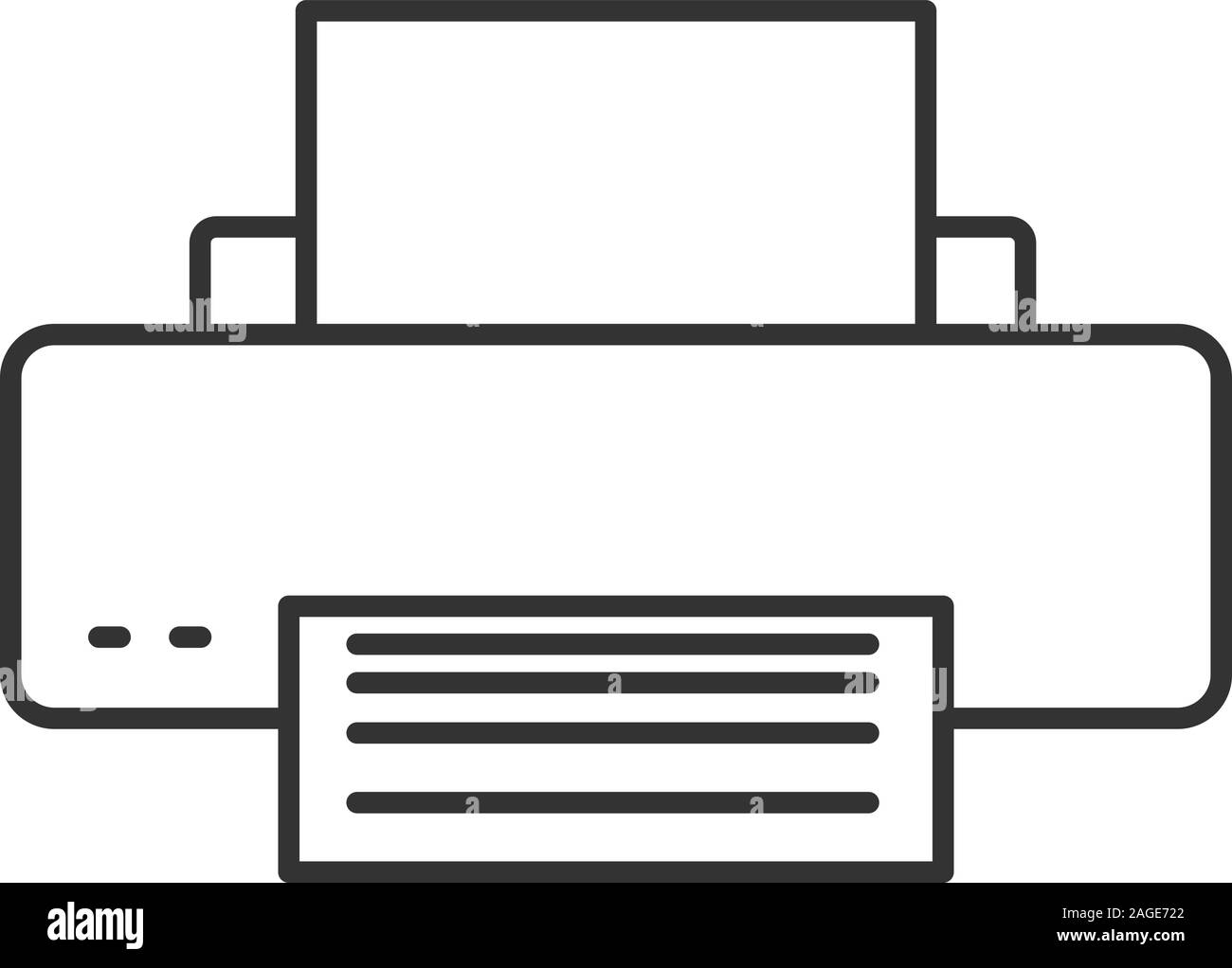 Printer linear icon. Thin line illustration. Printing machine. Contour ...