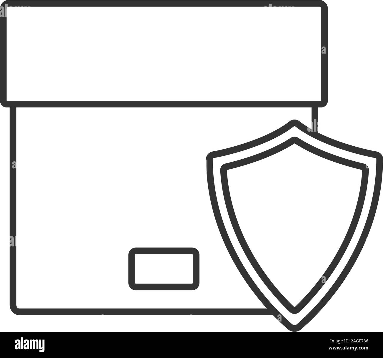 Secure delivery linear icon. Thin line illustration. Cargo insurance ...