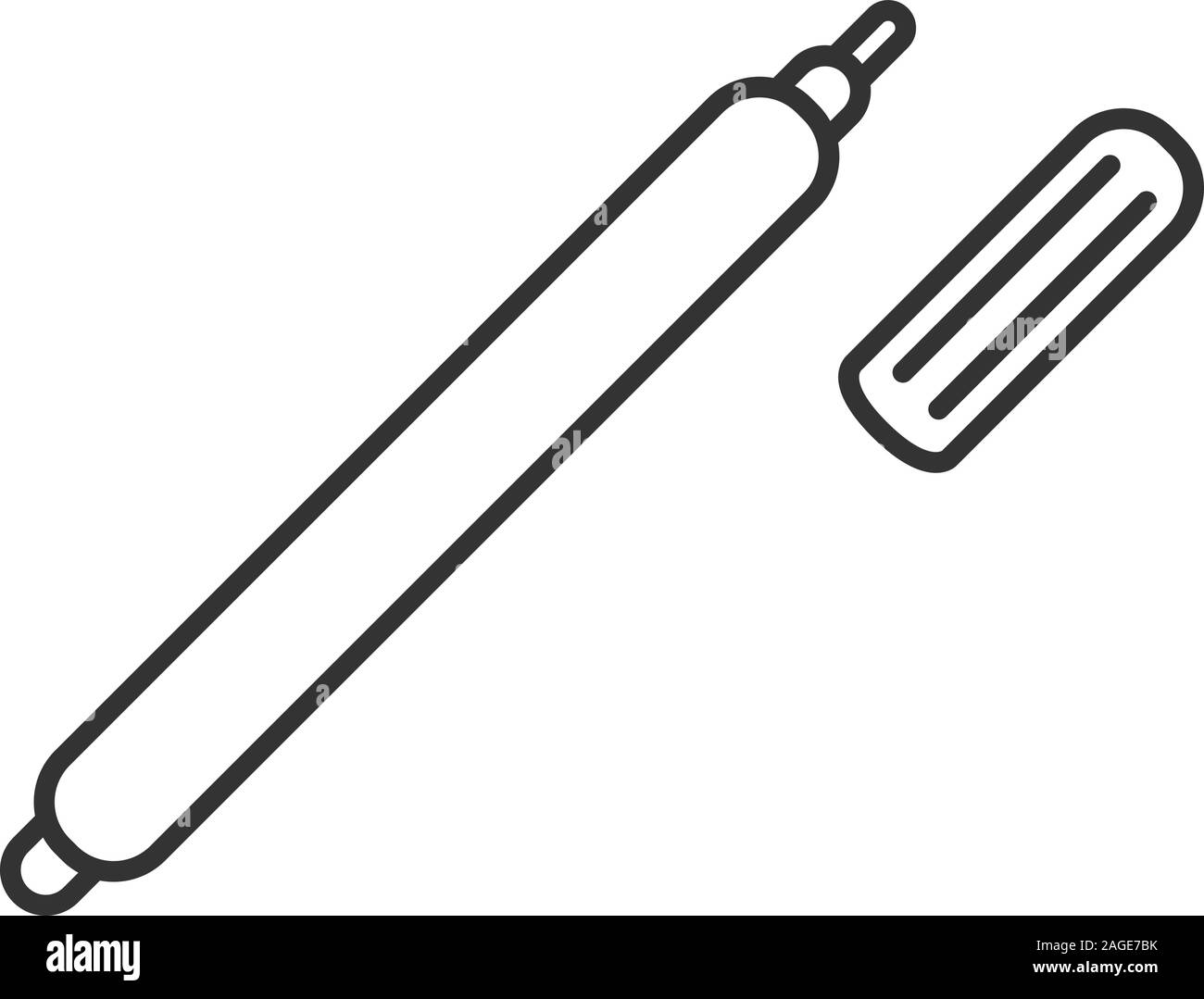 Marker Pen Linear Icon Thin Line Illustration Highlighter Contour
