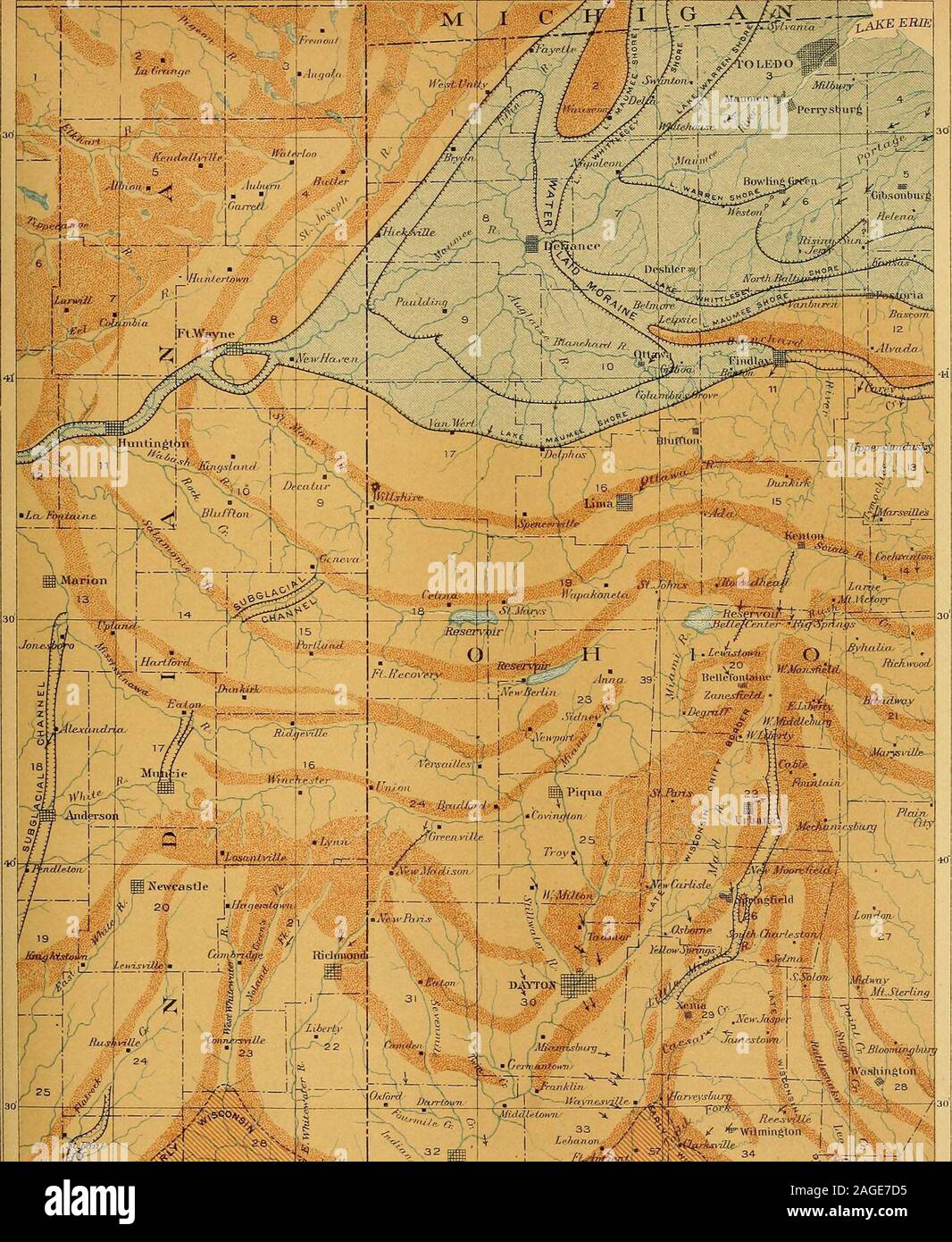 . Glacial formations and drainage features of the Erie and Ohio basins ...