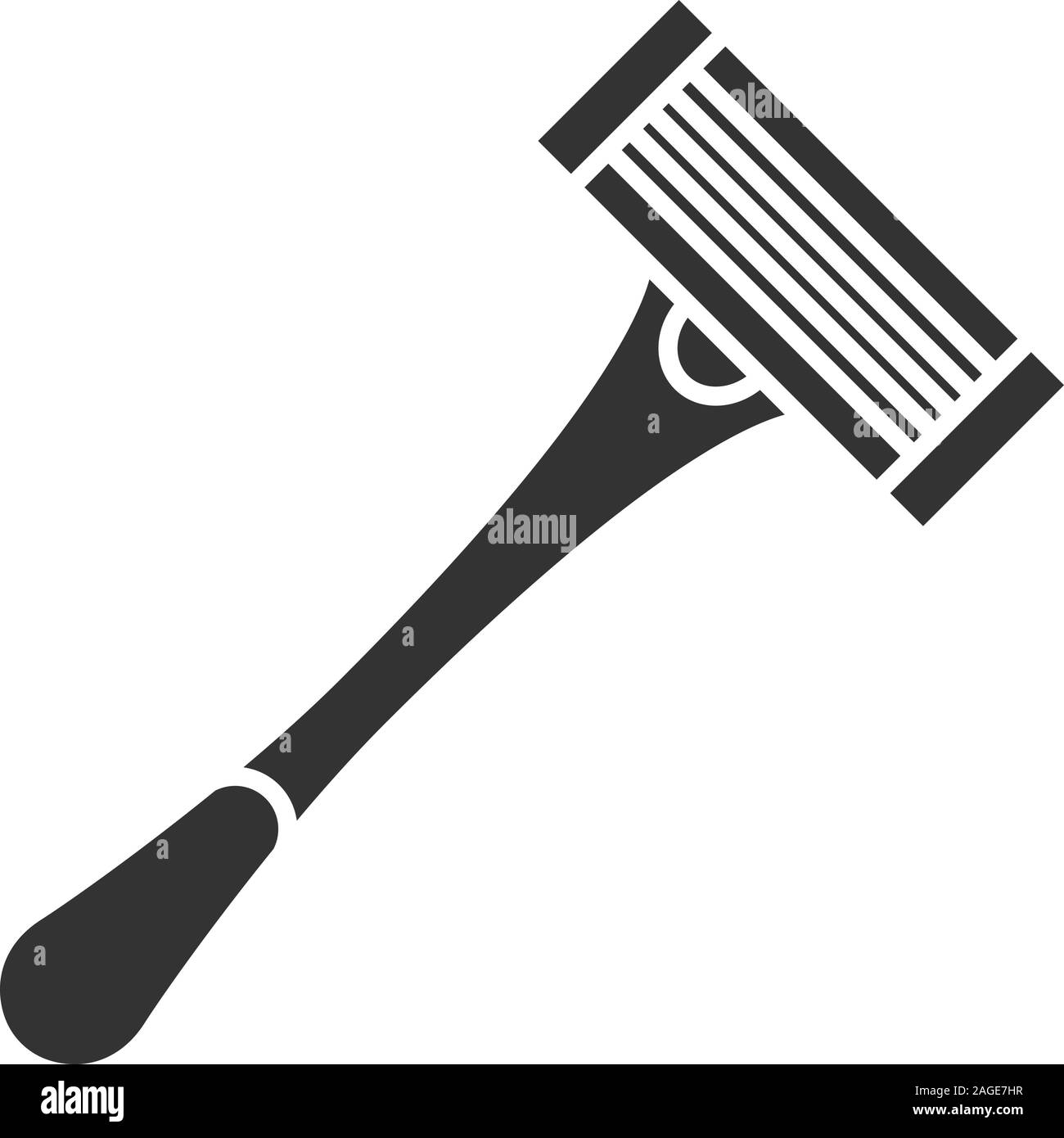 Razor glyph icon. Shaving tool. Silhouette symbol. Negative space ...