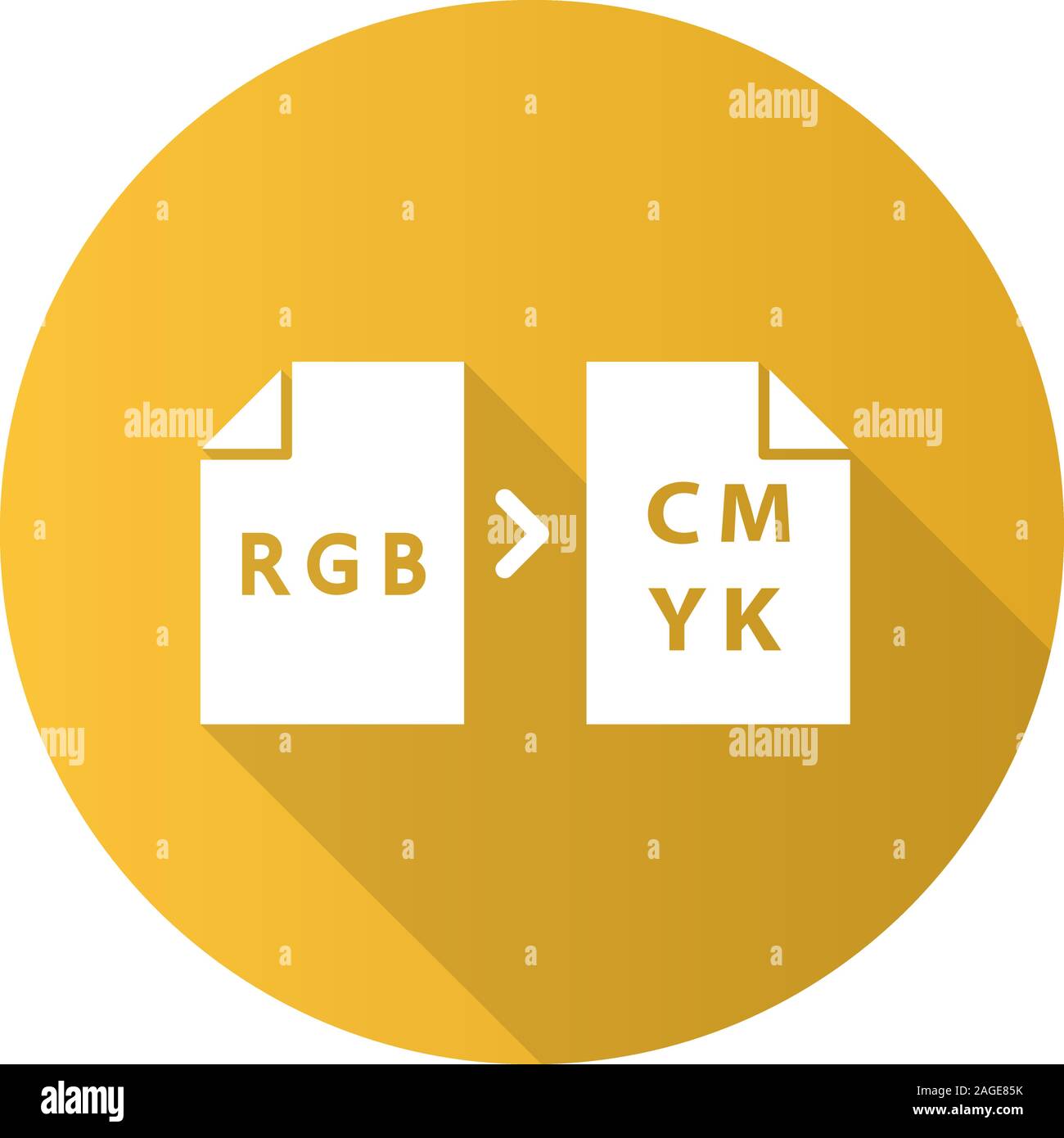 Color models conversion flat design long shadow glyph icon. RGB color ...