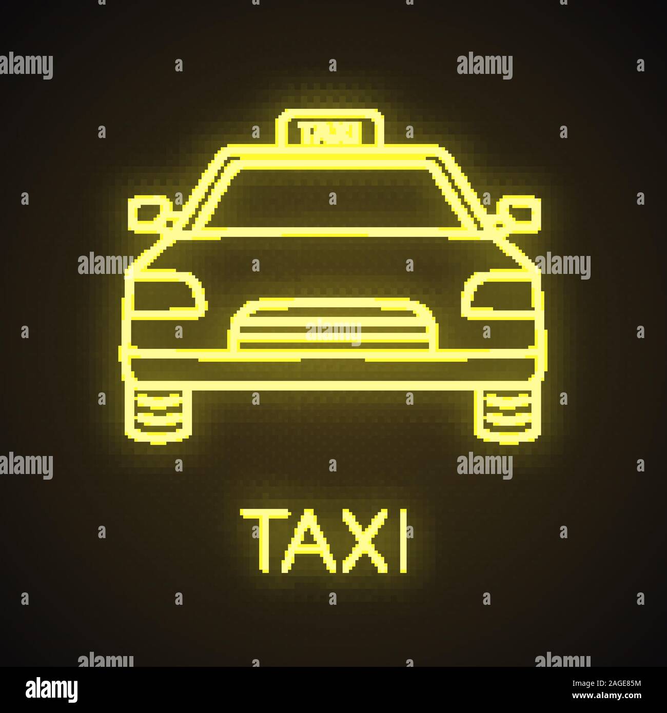 Taxi neon light icon. Car. Automobile glowing sign. Vector isolated ...
