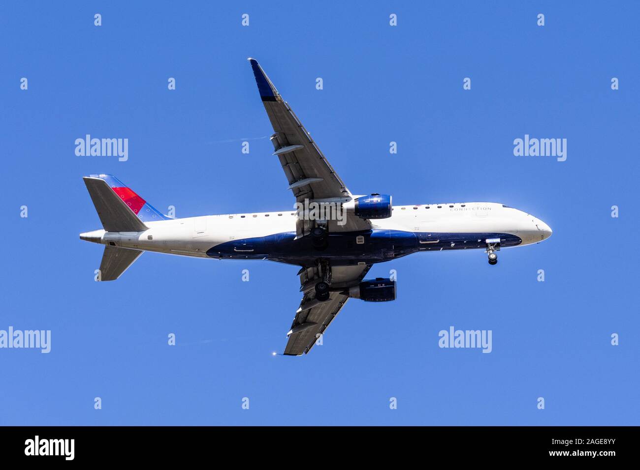 Dec 9, 2019 Santa Barbara / CA / USA - Delta Connections aircraft ...