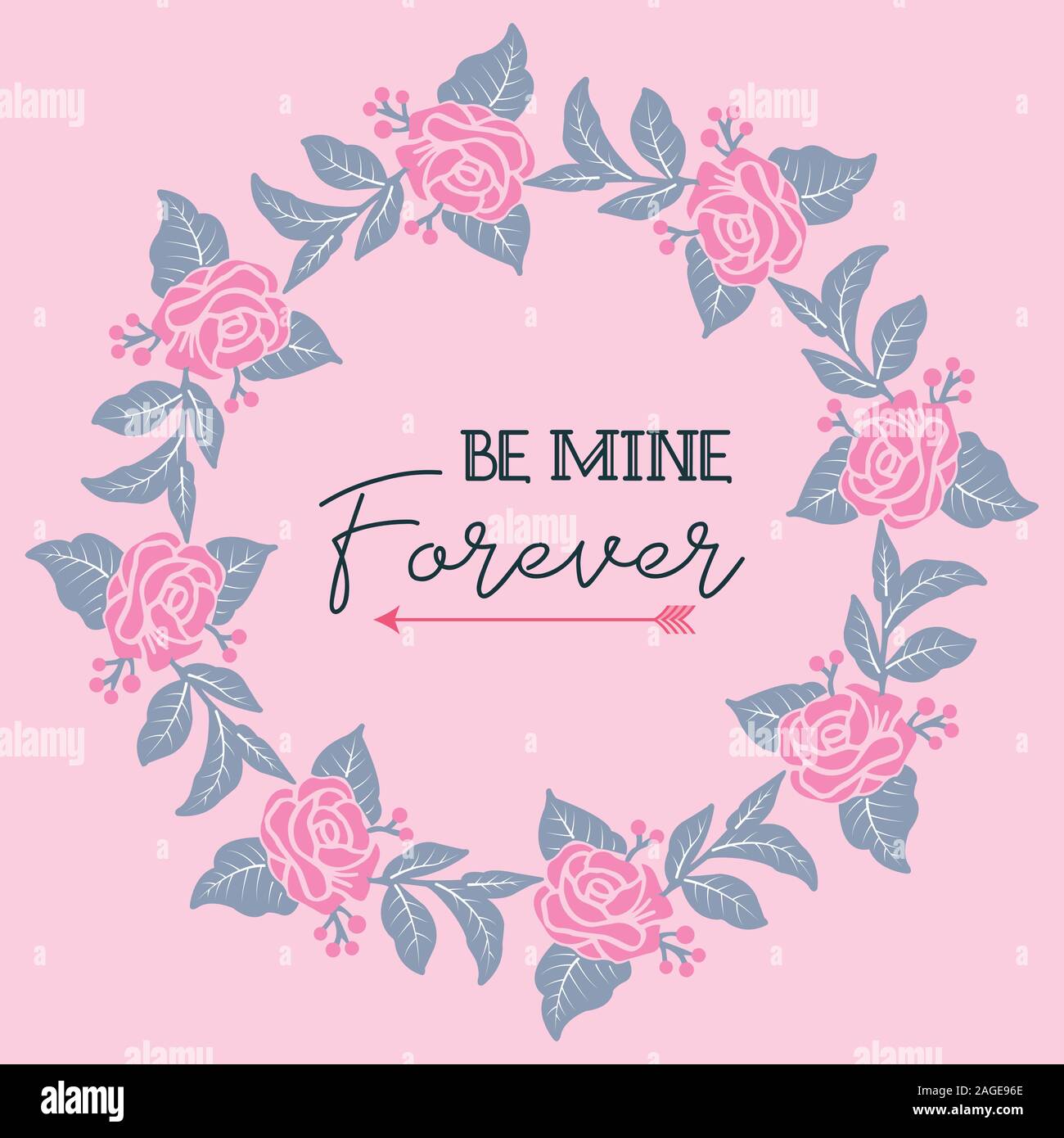 Template of card be mine, with texture floral frame elegant. Vector ...