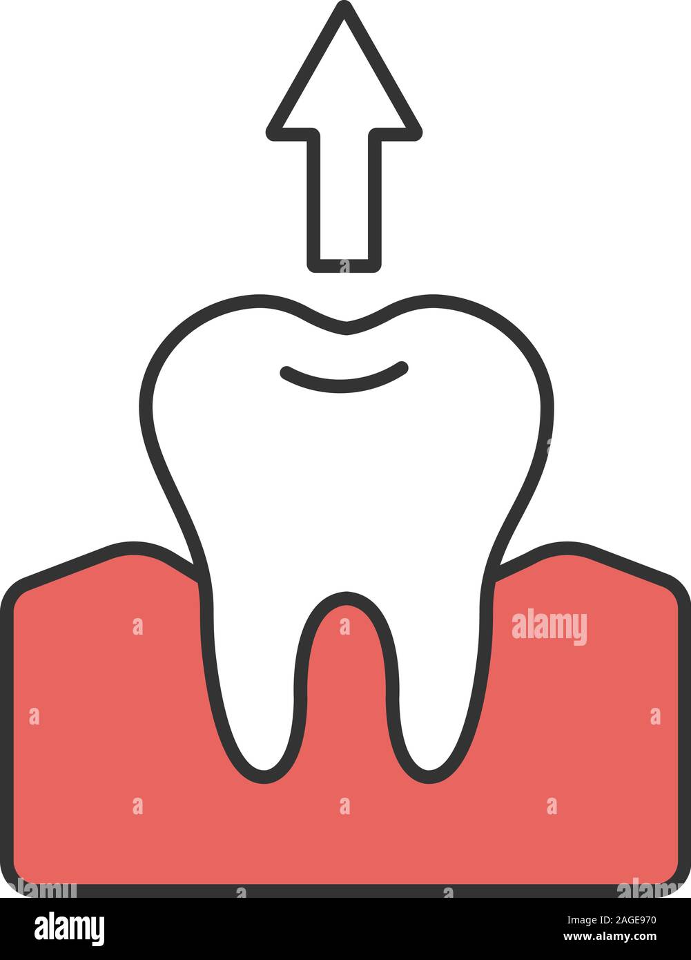 Dental extraction color icon. Tooth pulling. Isolated vector ...