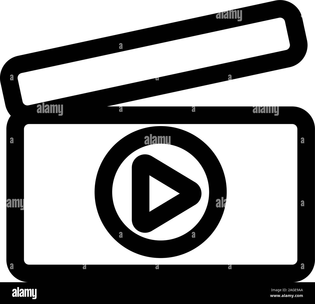 flapper to shoot the movie icon vector. Isolated contour symbol ...