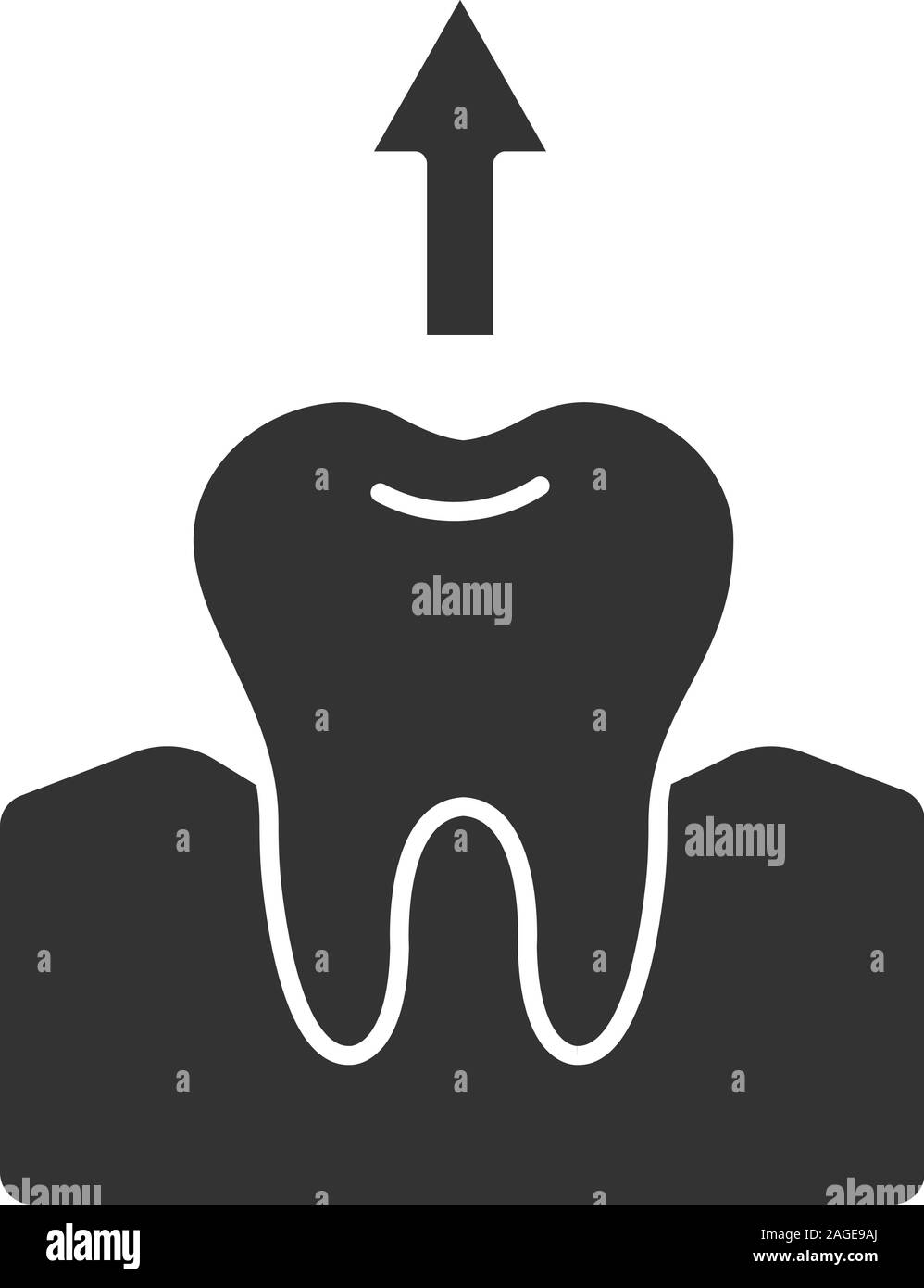 Dental extraction glyph icon. Tooth pulling. Silhouette symbol ...