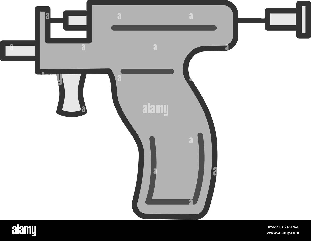 Piercing gun color icon. Ear piercing instrument. Isolated vector ...