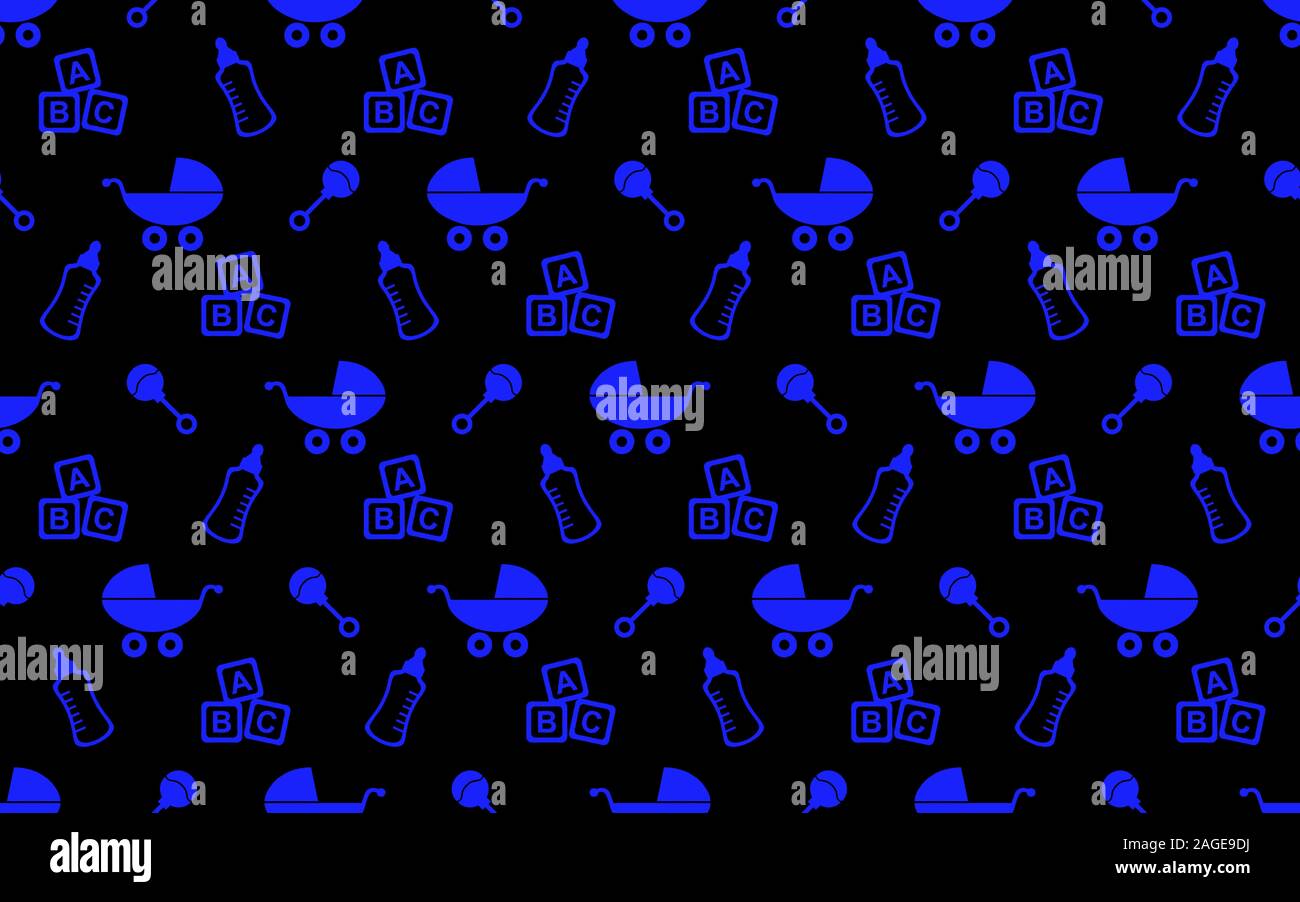 Baby items seamless repeat pattern background Stock Photo - Alamy
