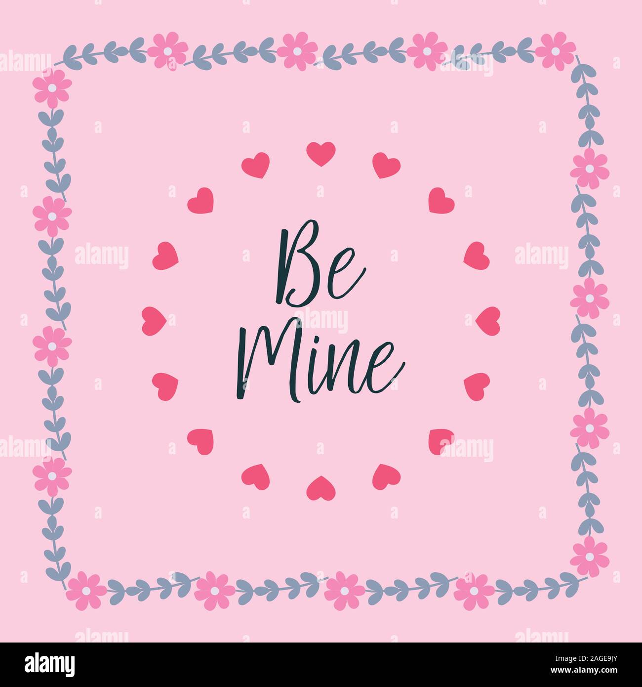 Design floral frame and leaf beauty, background pink, with poster be ...