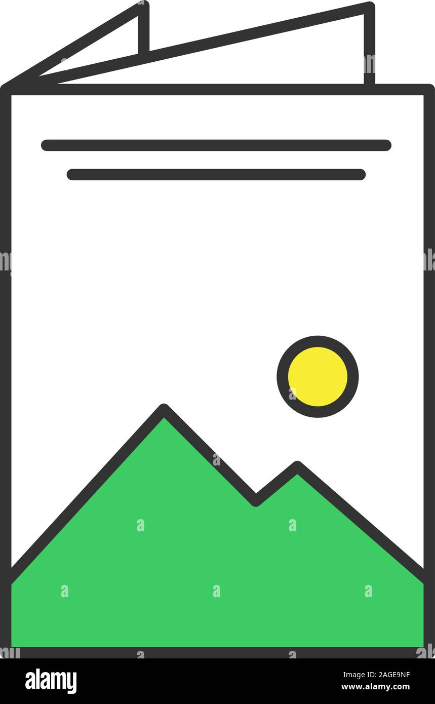 Brochure color icon. Leaflet. Isolated vector illustration Stock Vector ...