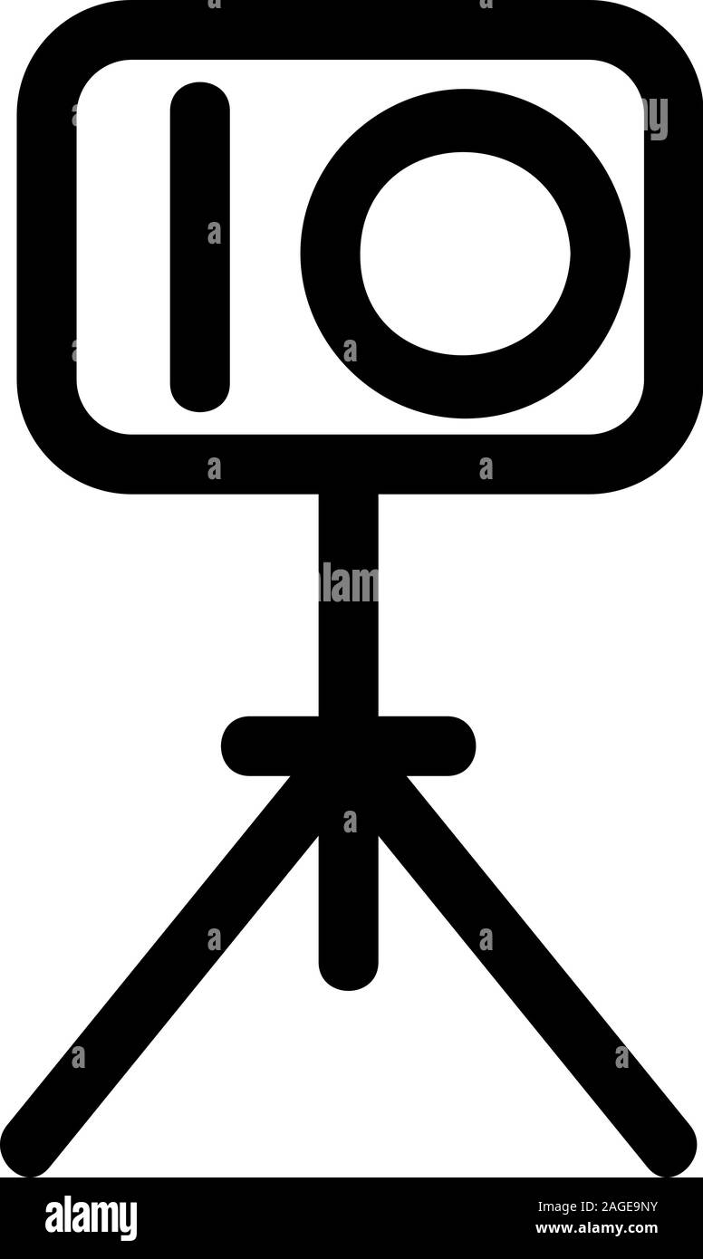 camera on a tripod vector icon. Isolated contour symbol illustration ...