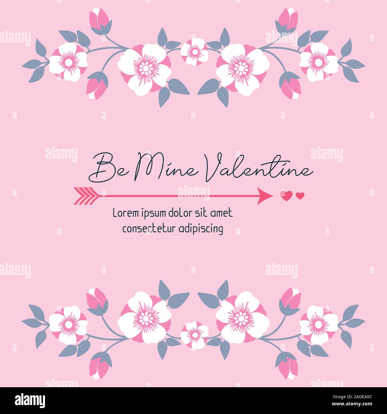 Lettering be mine with decoration of wreath frame. Vector Stock Vector ...