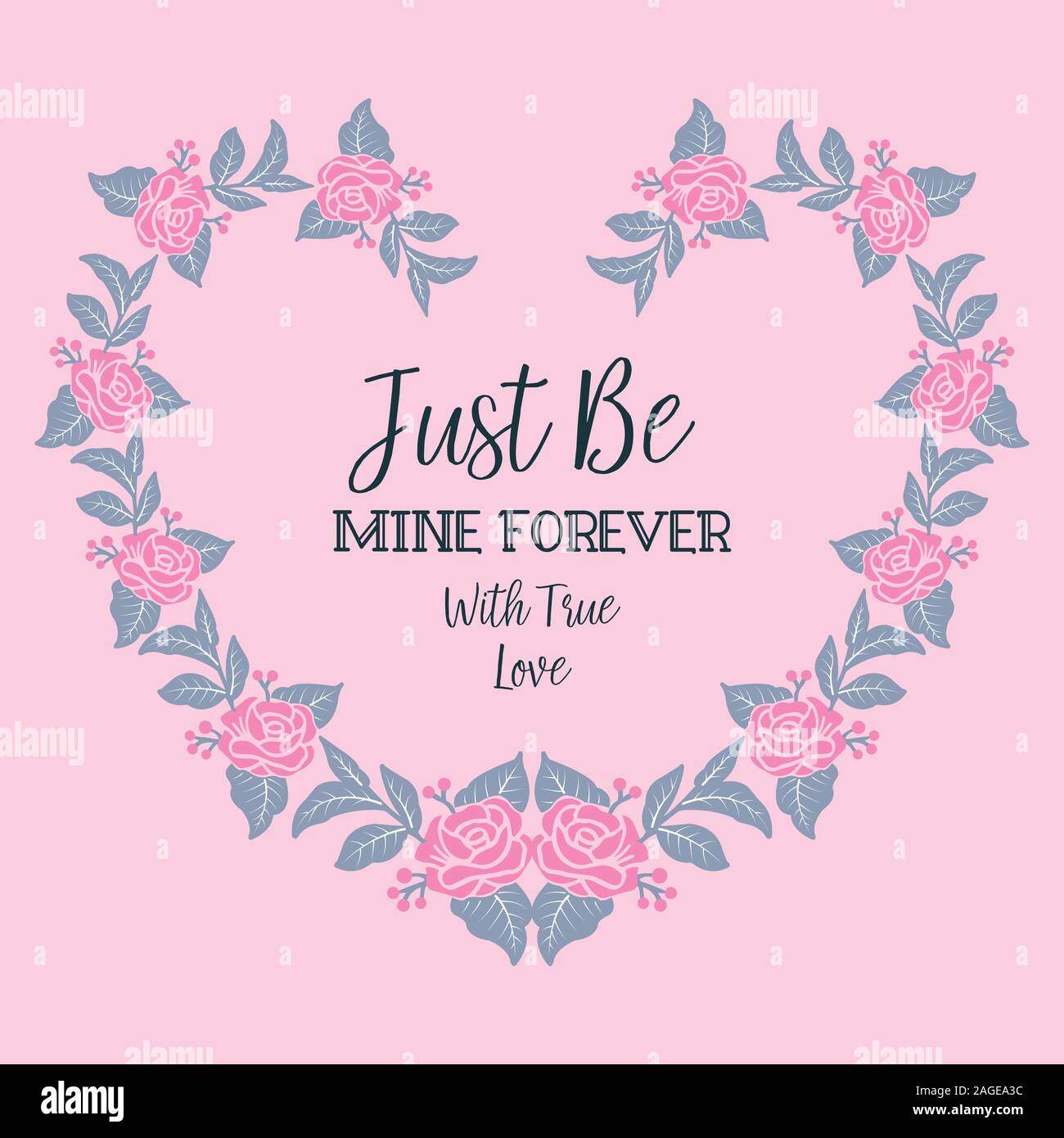 Pattern wallpaper of card be mine, with floral frame pink of beautiful ...