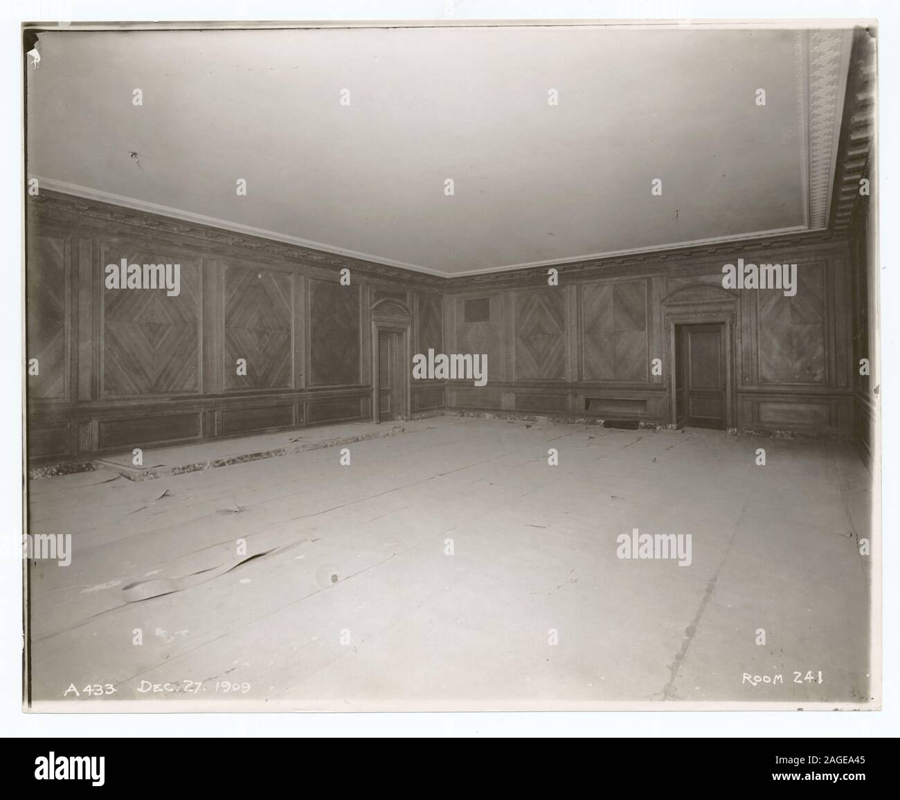 Interior work : construction of room 241 (now room 213).; Interior work ...