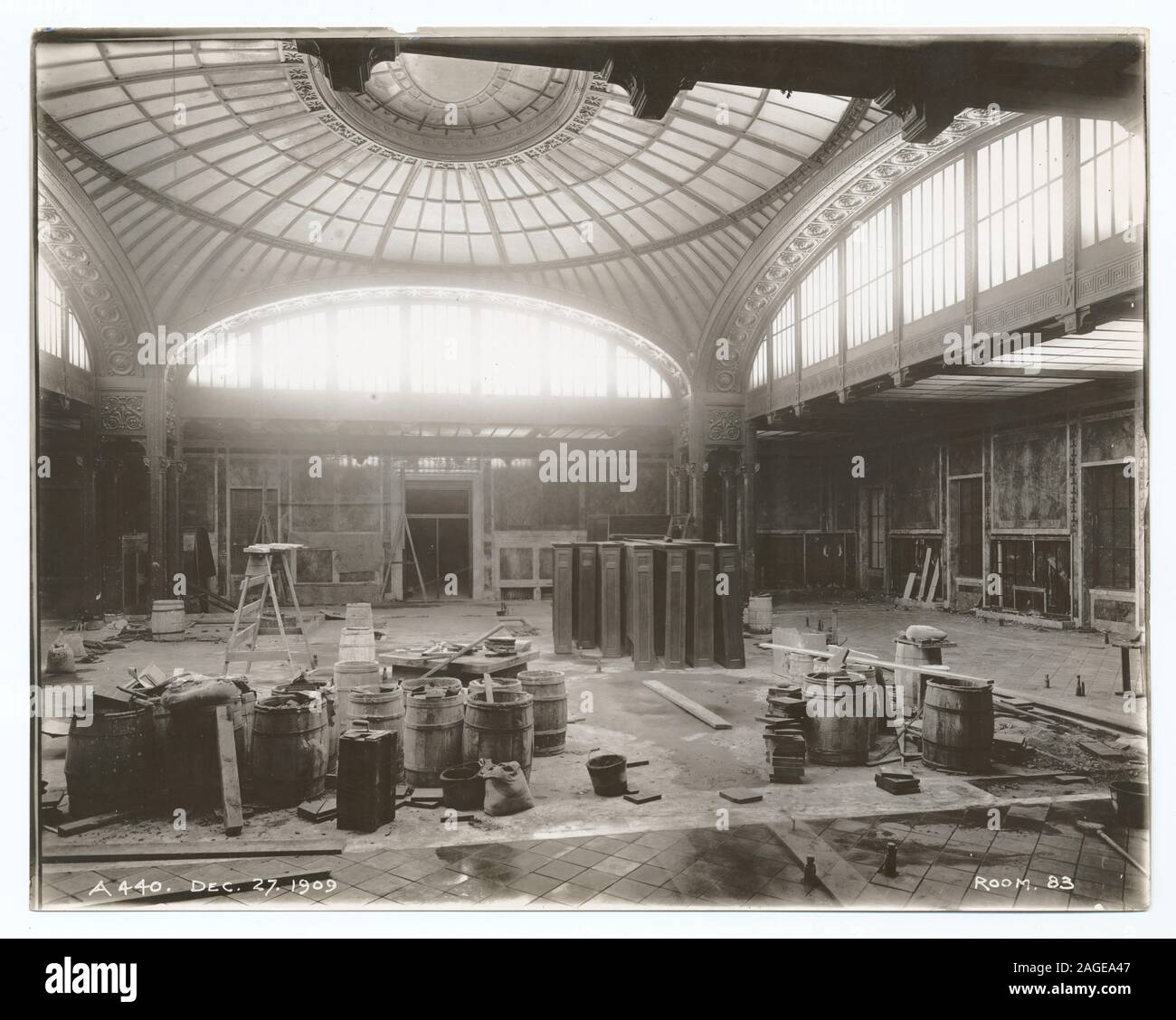 Interior work : construction of room 83 (now room 80).; Interior work ...