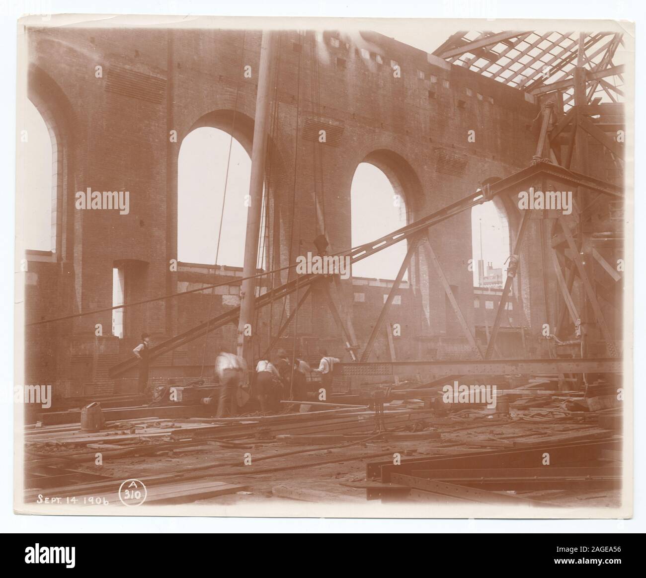 Interior work : construction of the Main Reading Room.; Interior work ...