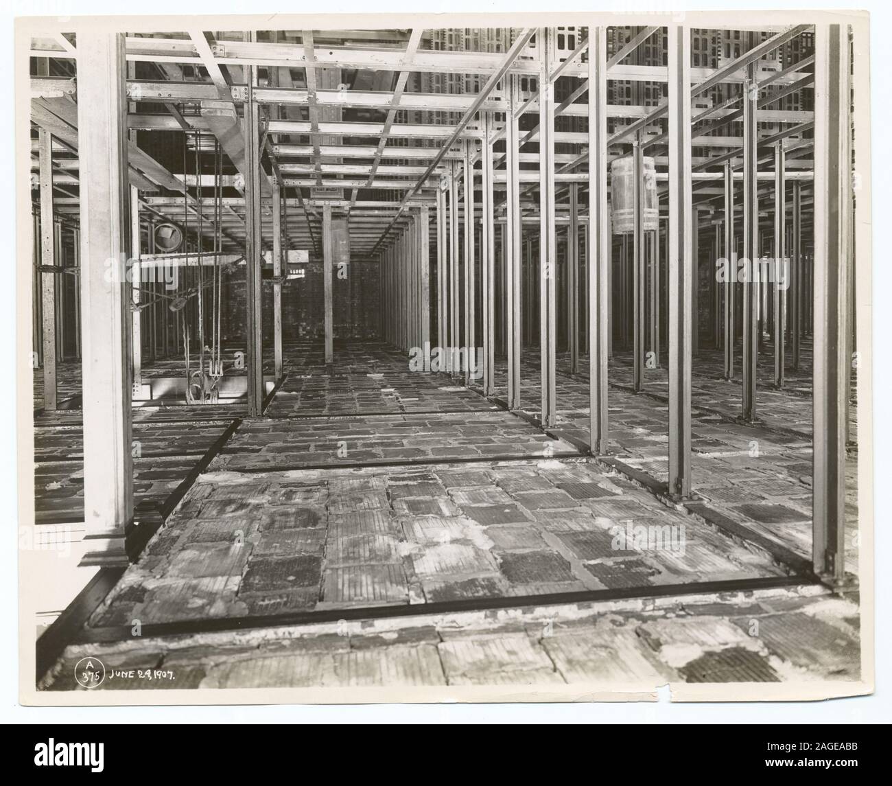 Interior work : construction of the stacks.; Interior work ...