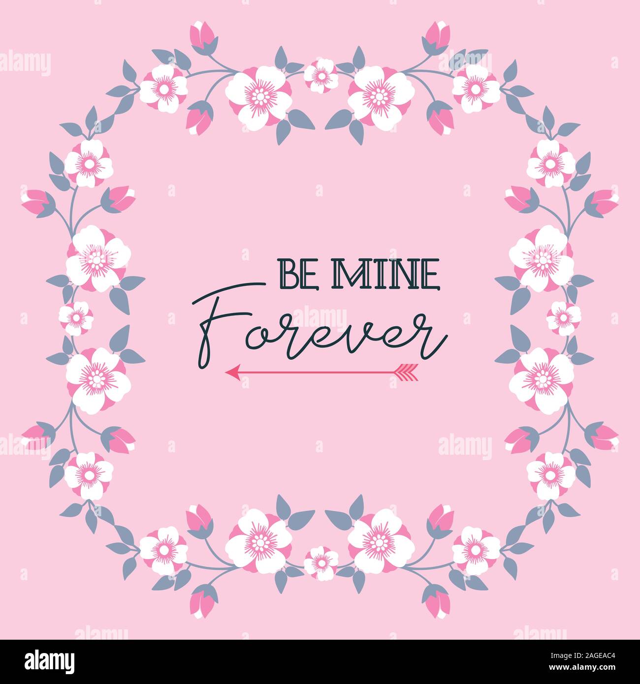 Lettering be mine with decoration of wreath frame. Vector Stock Vector ...