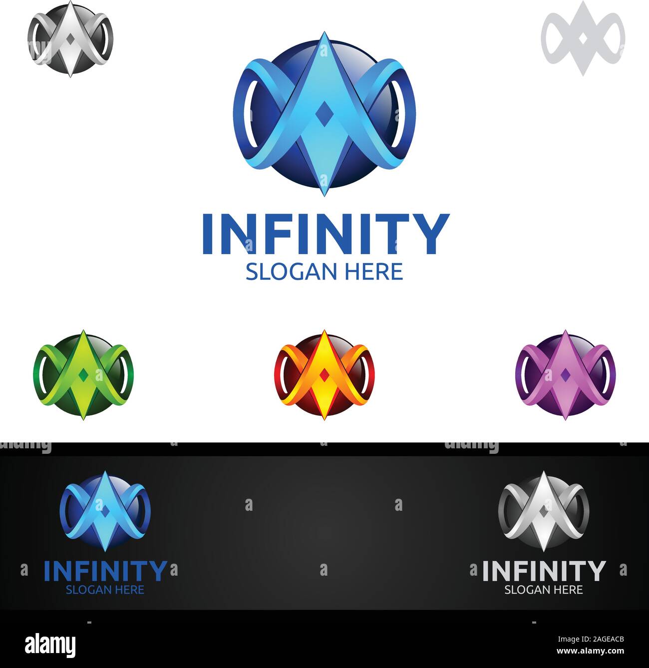 Infinity loop logo icon. Vector unlimited infinity, endless line shape ...