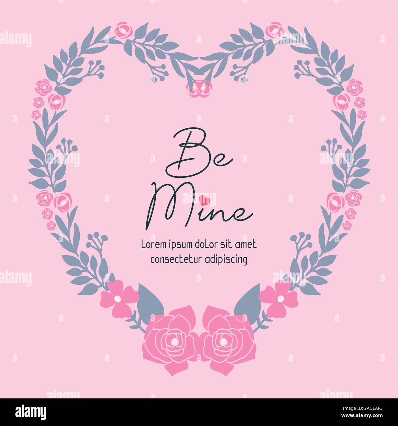 Vintage floral frame, for lettering be mine, with elegant style. Vector ...