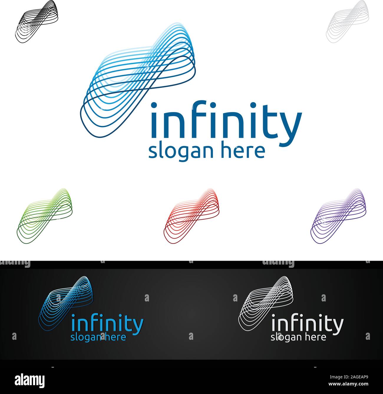 Infinity loop logo icon. Vector unlimited infinity, endless line shape ...