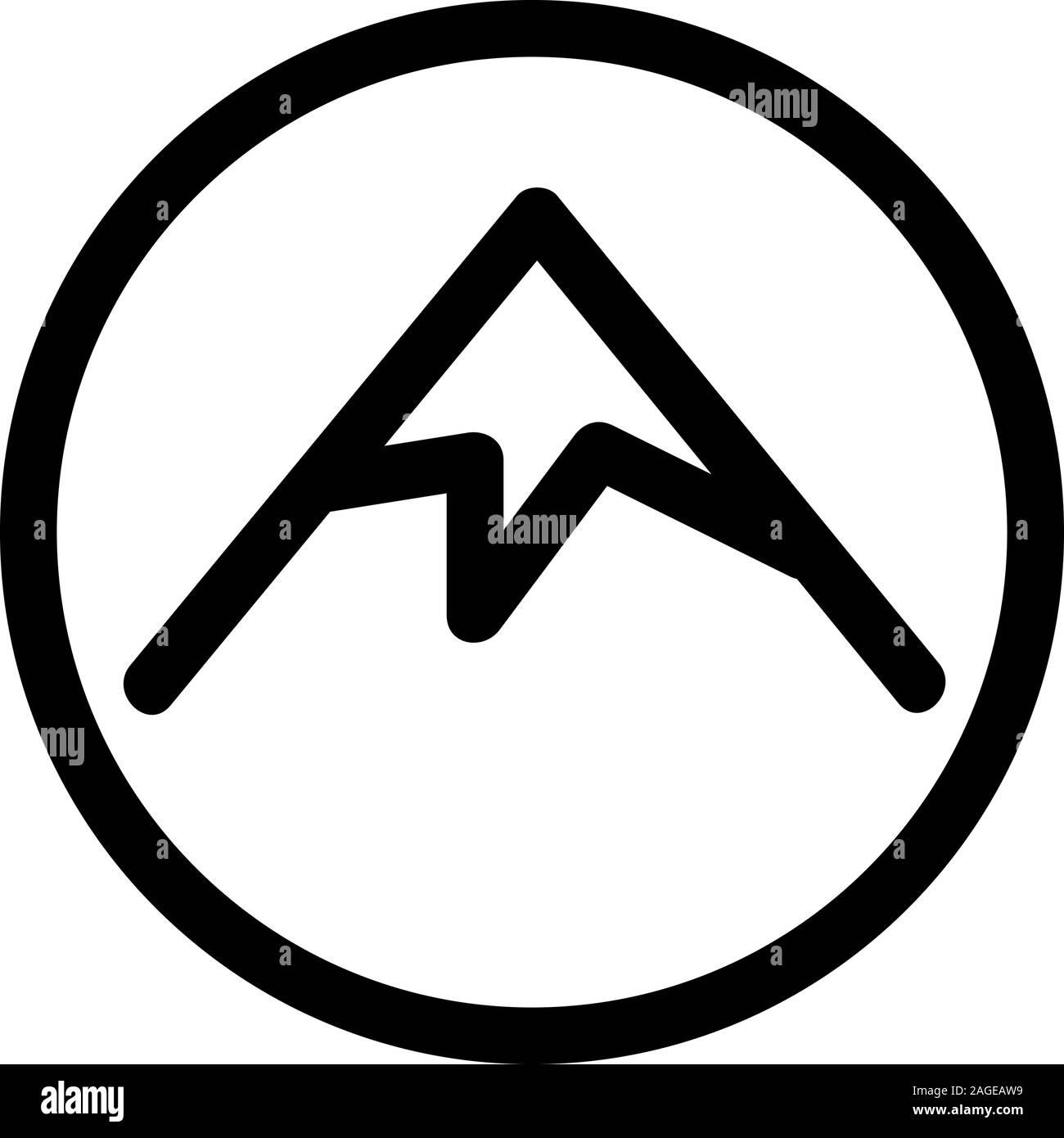 Mountain icon vector. Isolated contour symbol illustration Stock Vector ...