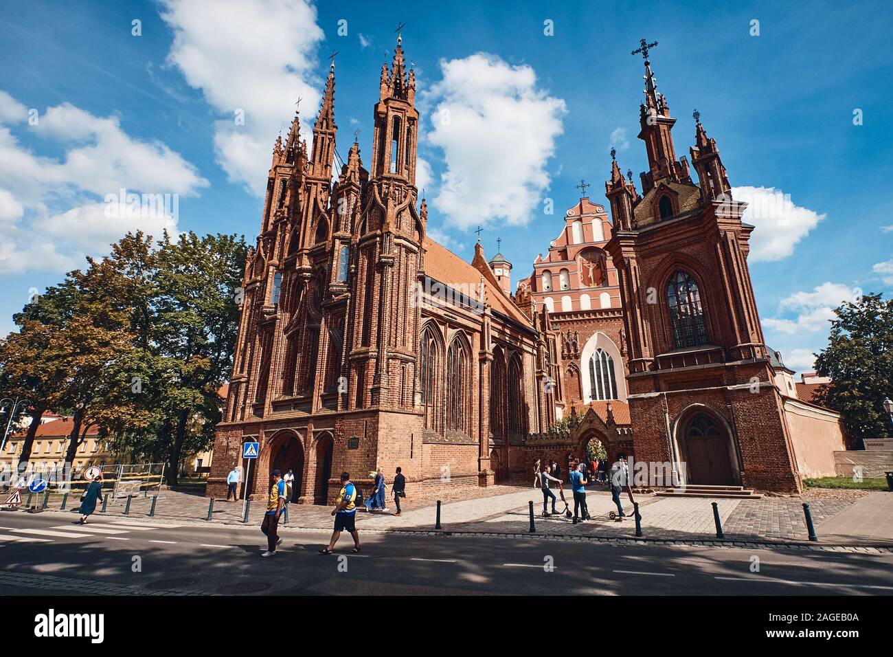 VILNIUS, LITHUANIA - SEP 7, 2019: An Exterior of St. Anne's Church in ...