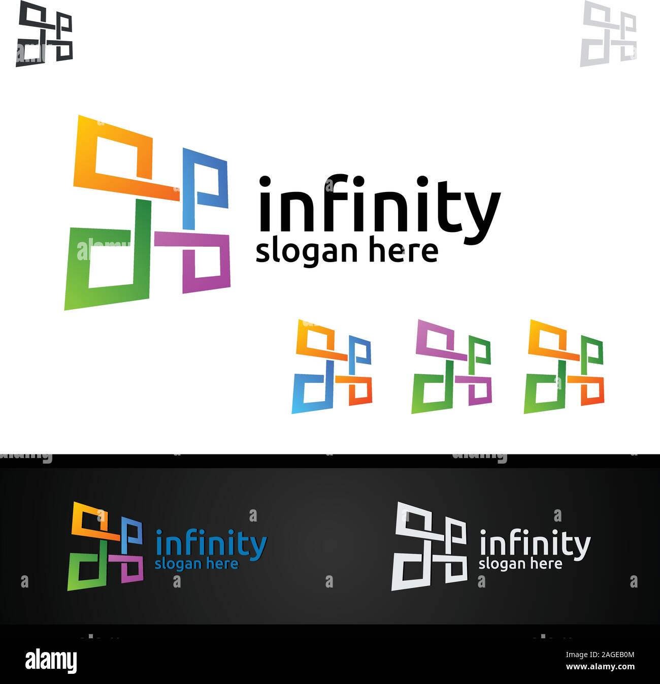 Infinity loop logo icon. Vector unlimited infinity, endless line shape ...