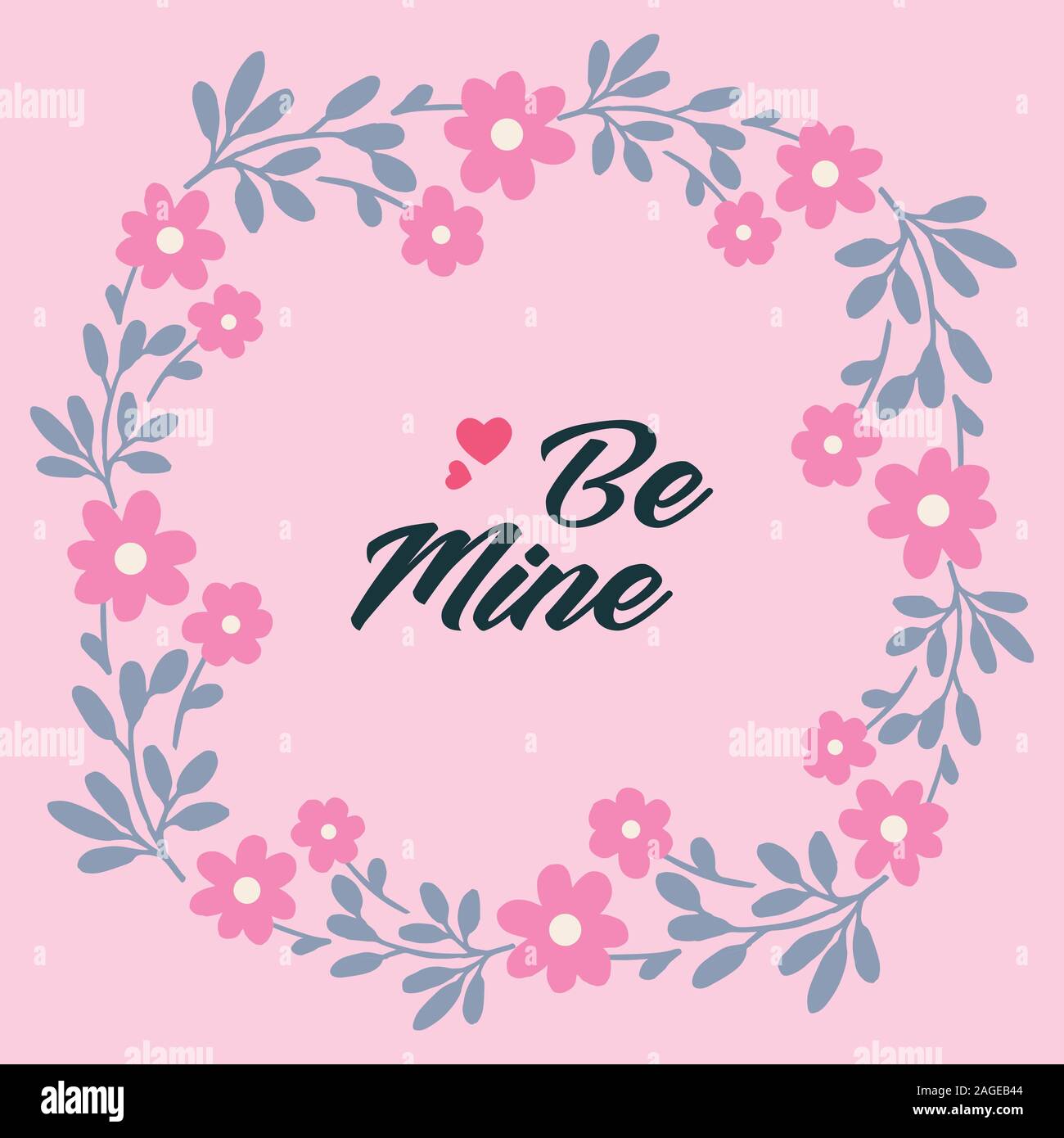 Beautiful template of flower frame unique for greeting be mine card ...