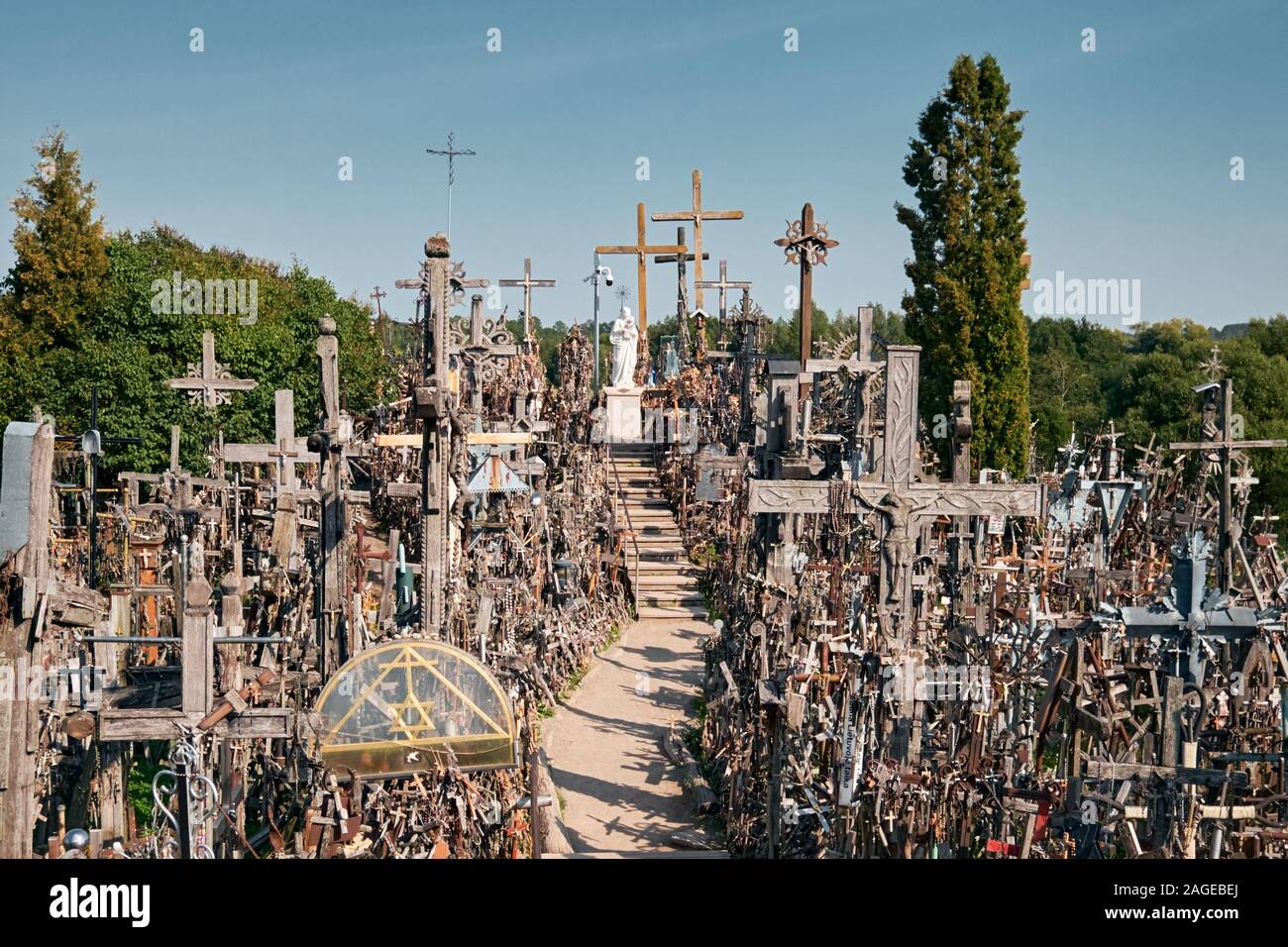 Landscape around Hill of Crosses (Kryziu Kalnas) in Siauliai, Lithuania ...