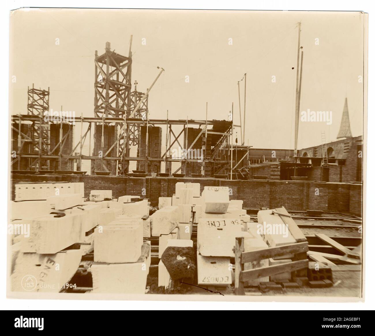 Interior work, facing west on the south side.; Interior work, facing ...