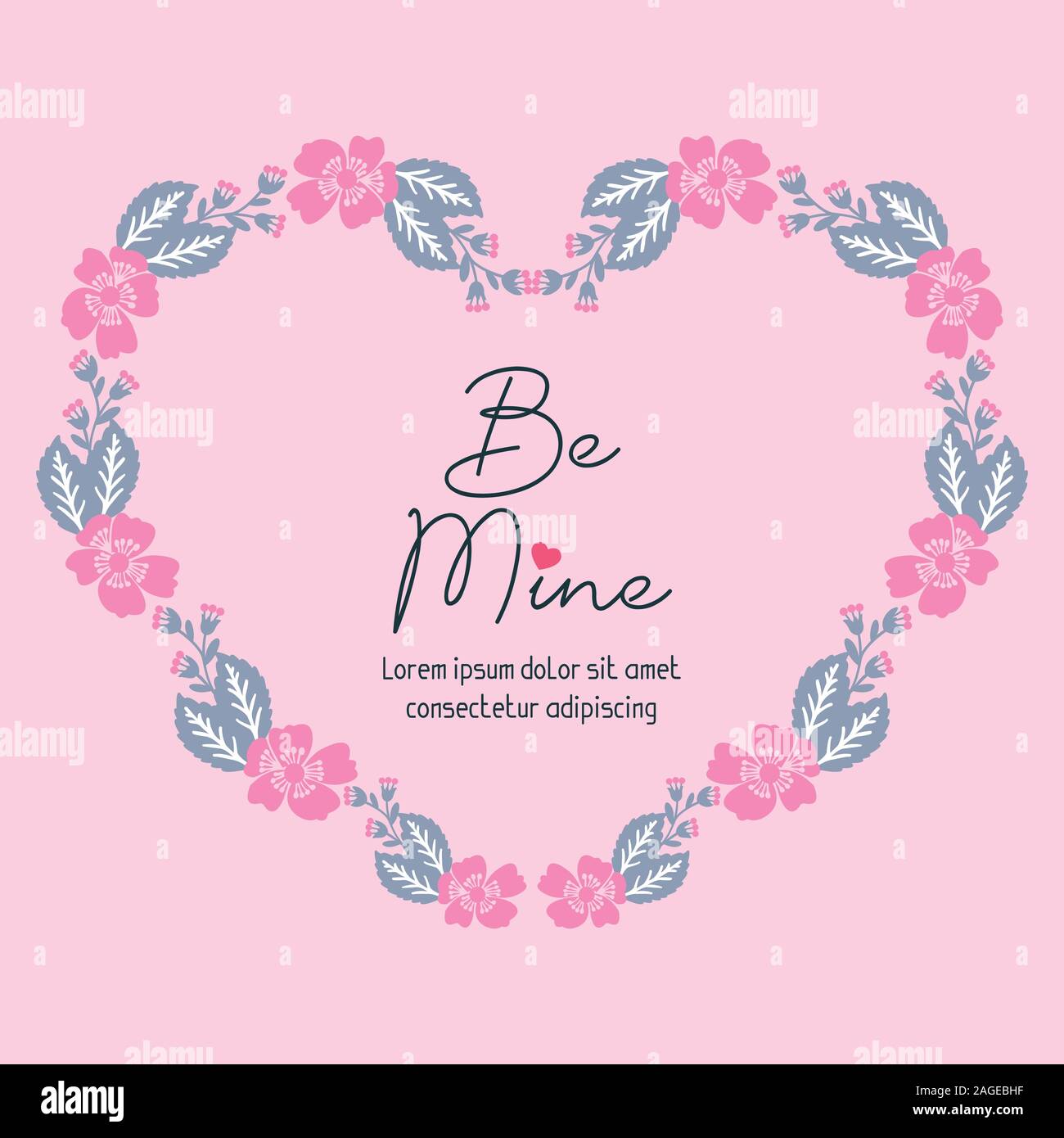 Shape card be mine, with design element floral frame elegant. Vector ...