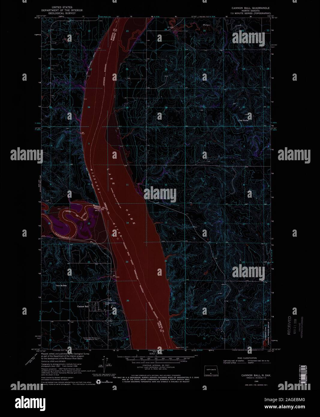 Cannon ball north dakota map hi-res stock photography and images - Alamy