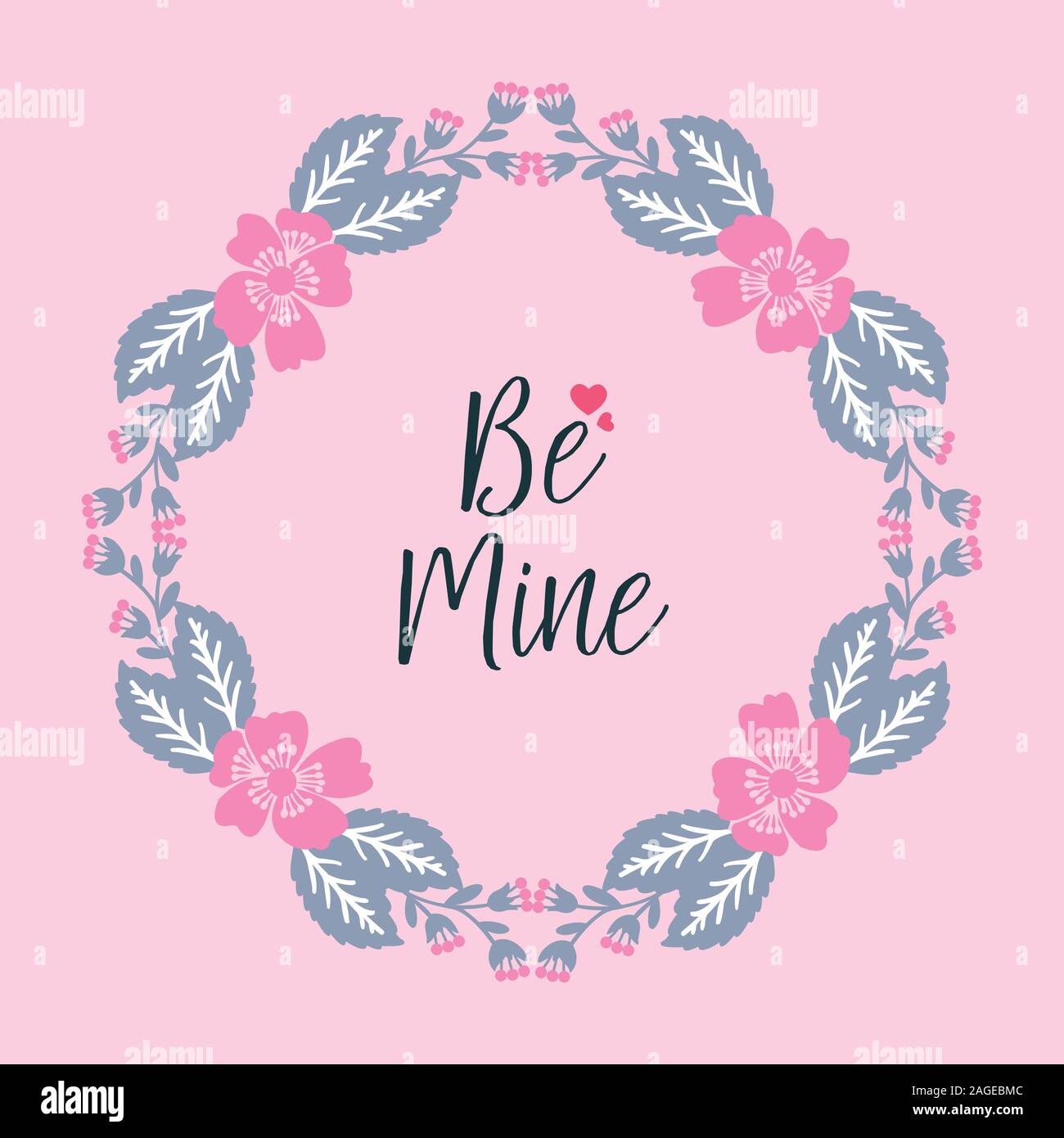 Shape card be mine, with design element floral frame elegant. Vector ...