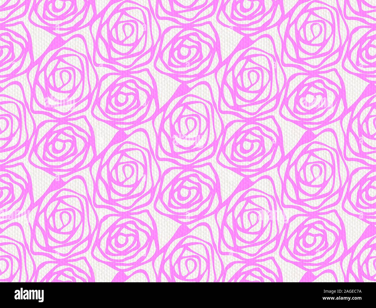 Hand drawn swirl rose flower on canvas pattern seamless repeat ...
