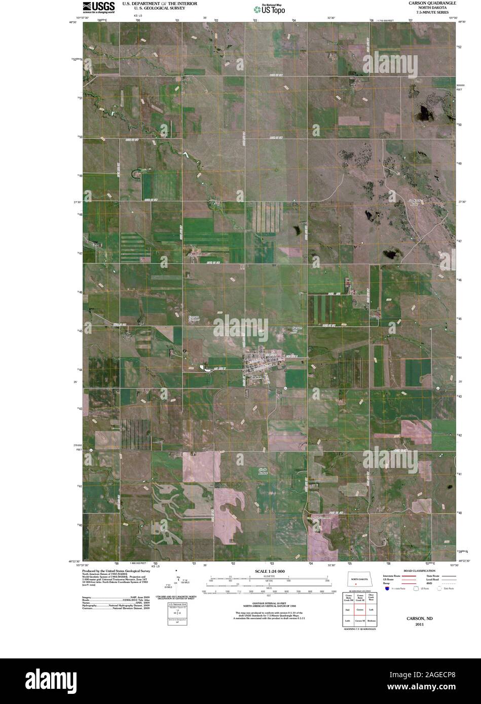Map of carson north dakota hi-res stock photography and images - Alamy
