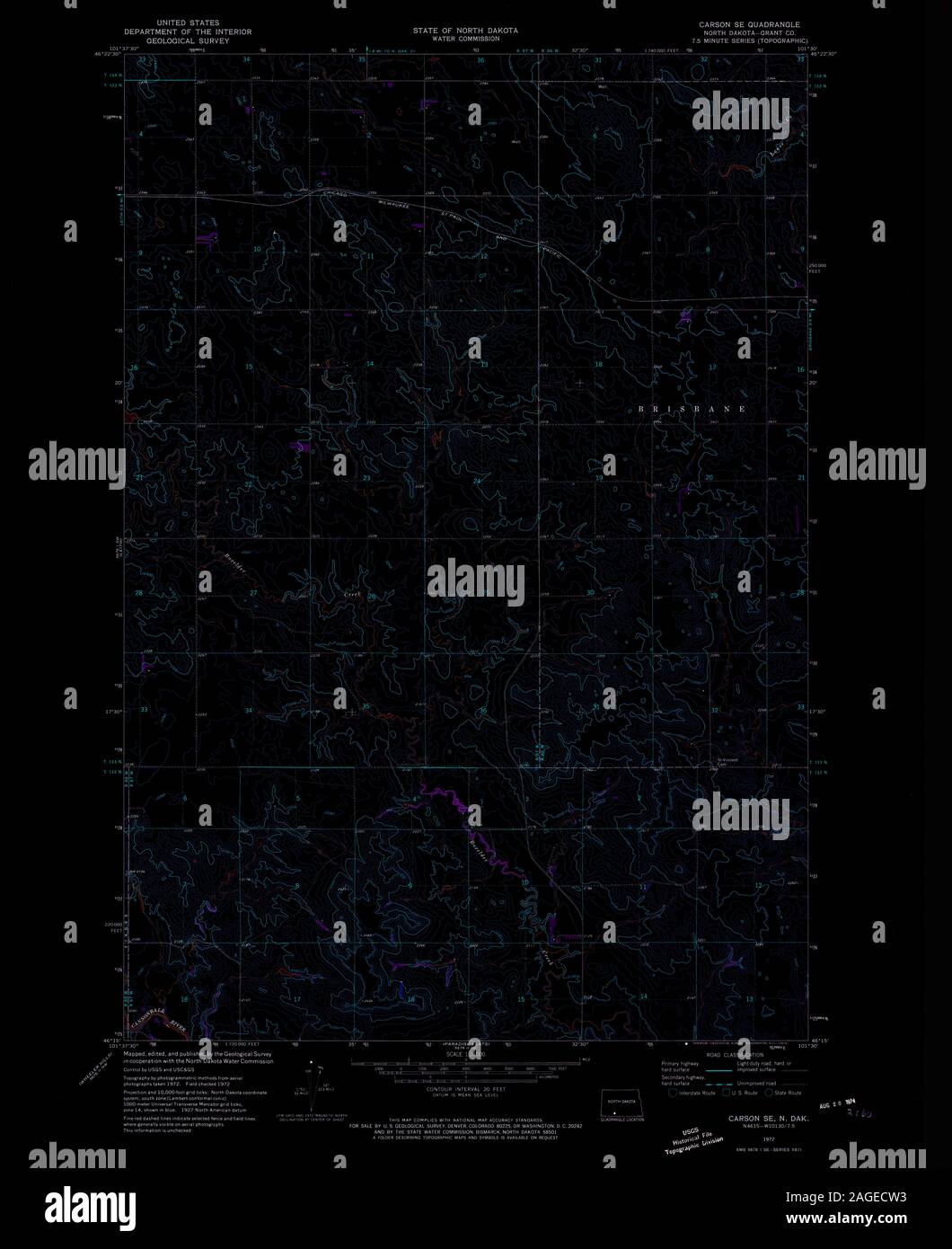 Carson north dakota map hi-res stock photography and images - Alamy